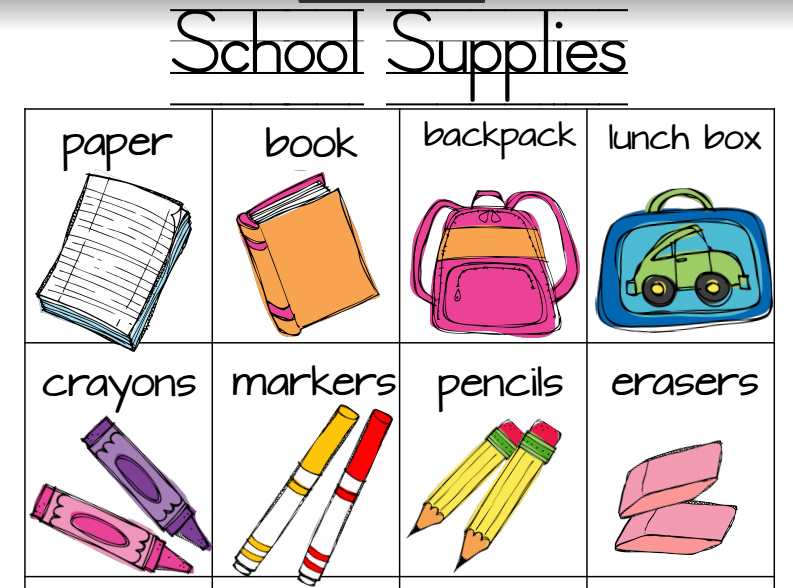 Utiles Escolares Vocabulario School Supplies Vocabulary